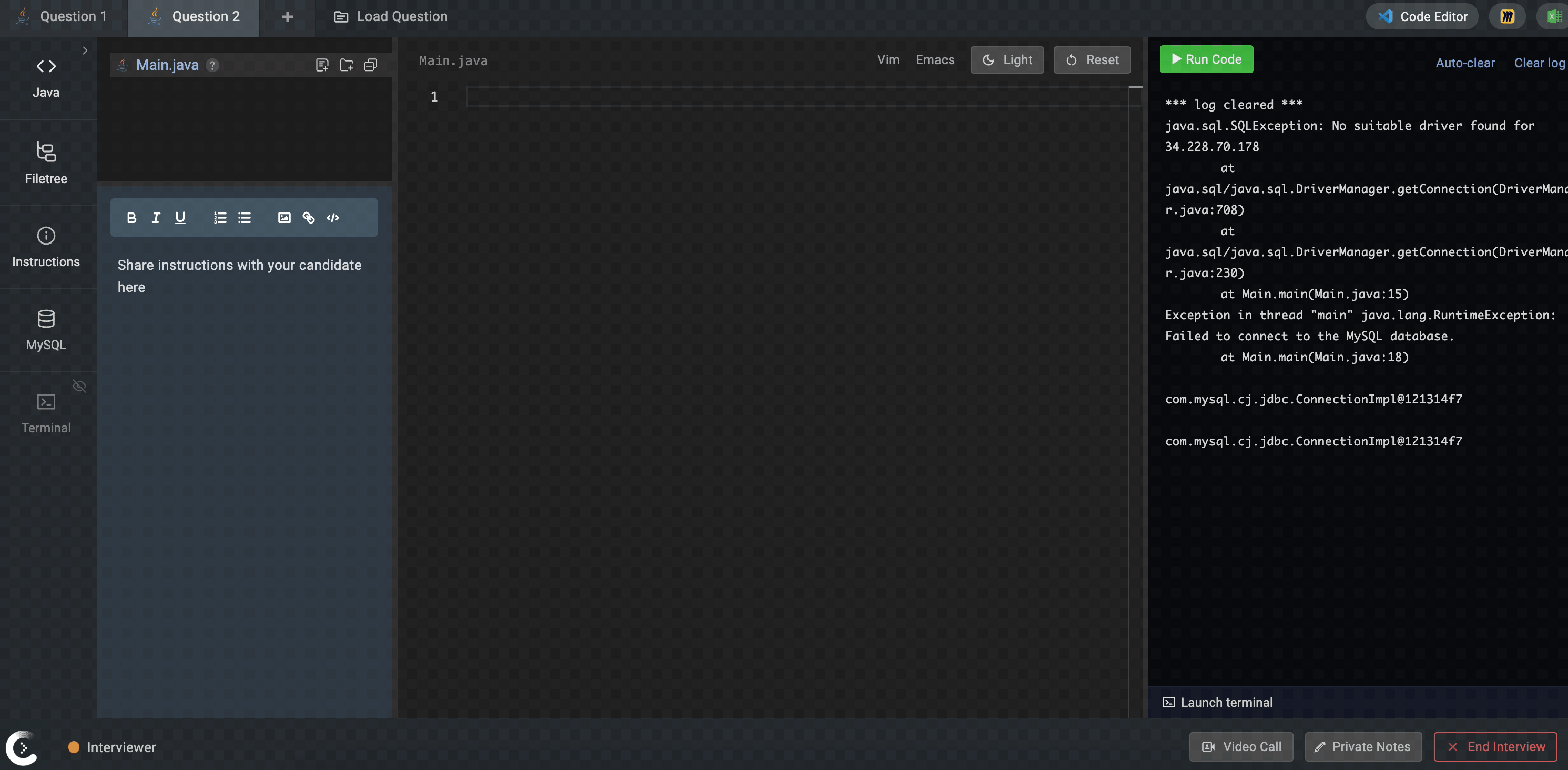 Custom interview questions and templates
