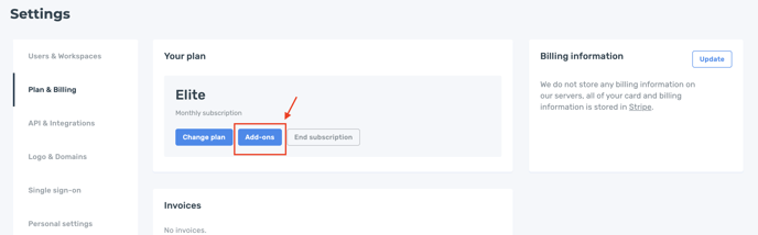 Feature add-ons, workspaces, and concurrency limits