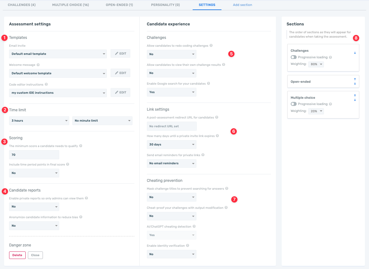 Admin guide to creating an Assessment
