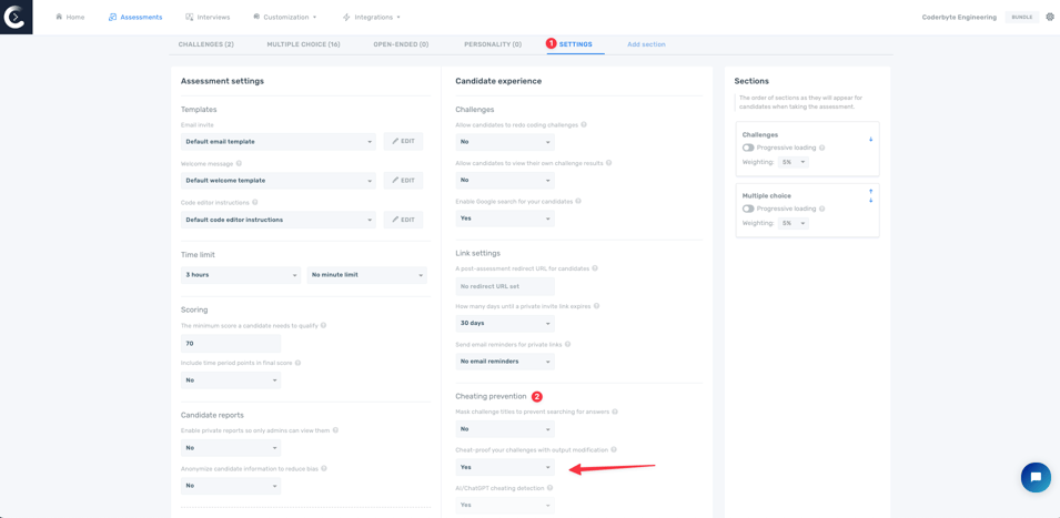 Cheat-proof challenges to prevent candidates from copying solutions online