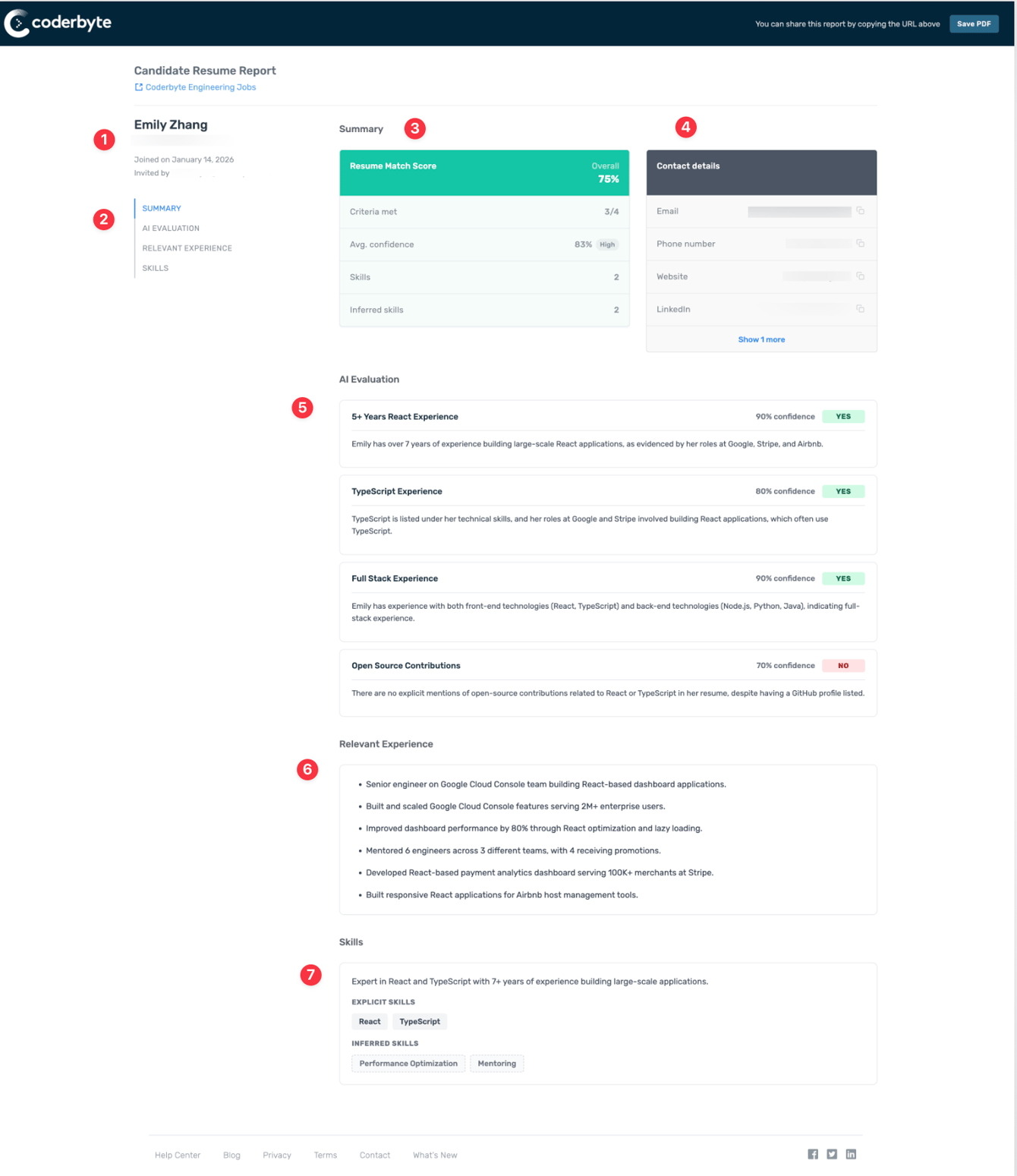 Resume grading report overview