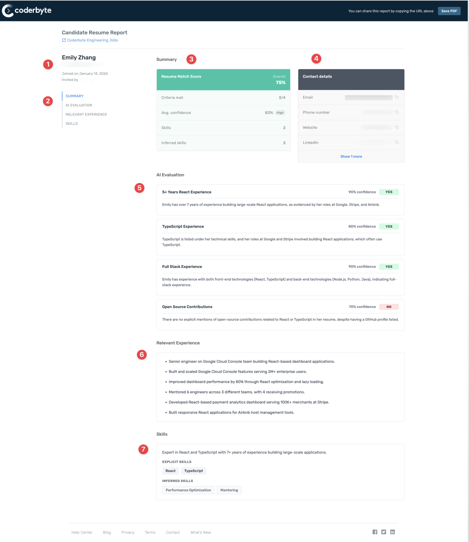 Resume grading report overview