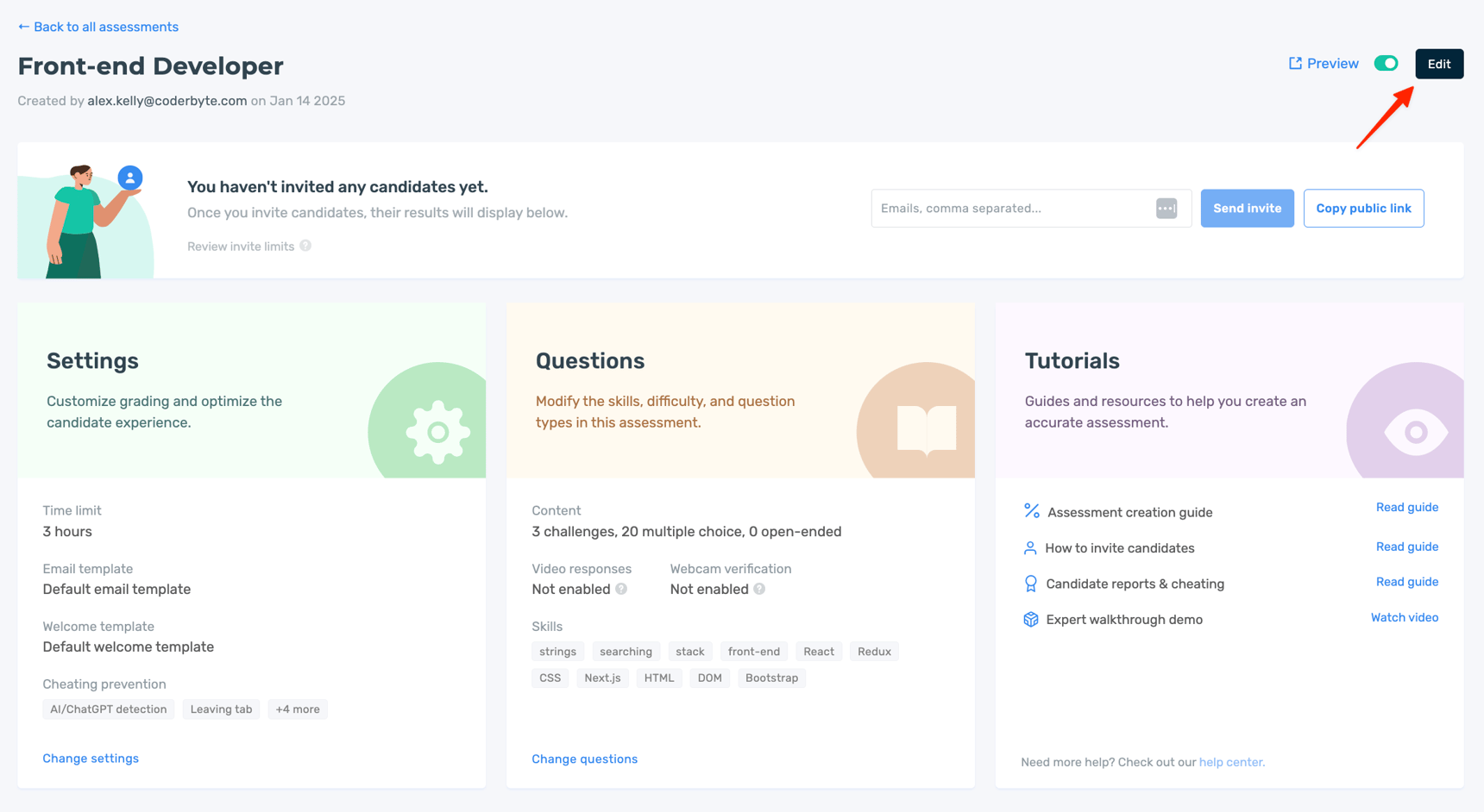 Admin guide to creating an Assessment