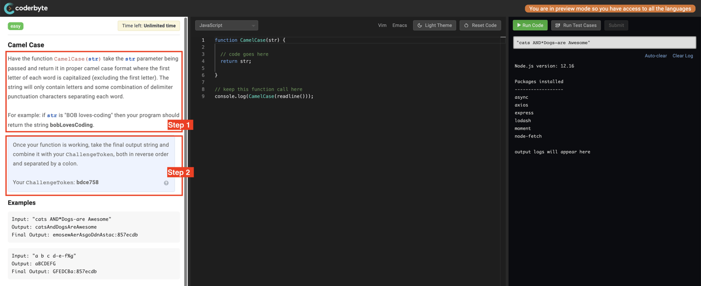 Cheat-proof challenges to prevent candidates from copying solutions online