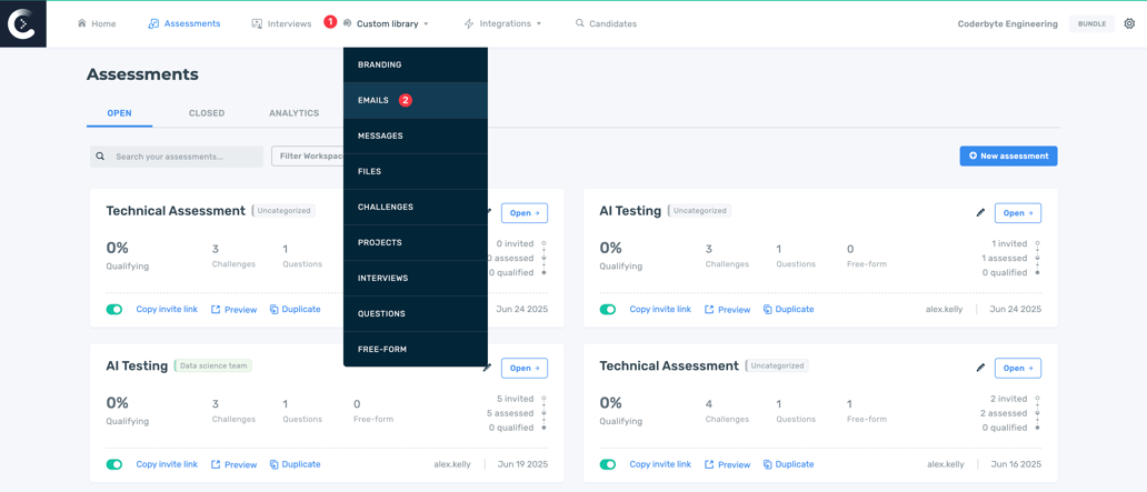 Custom email invitations