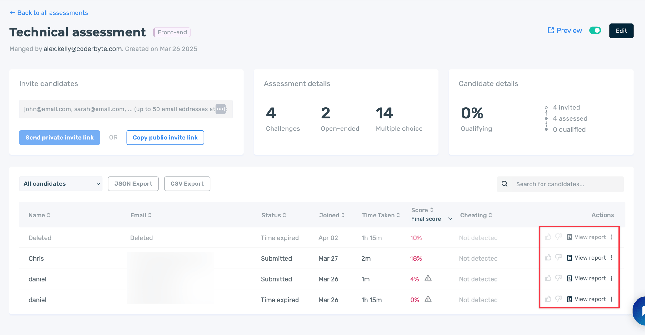 AI-powered candidate report analysis