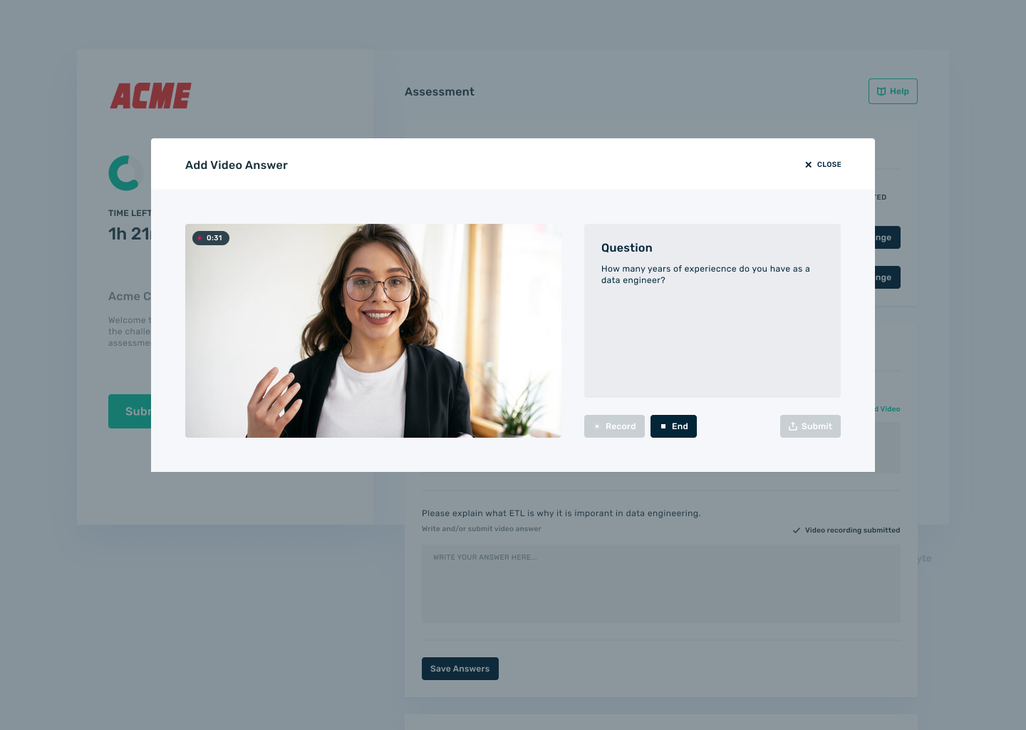 Enable video responses to free-form questions